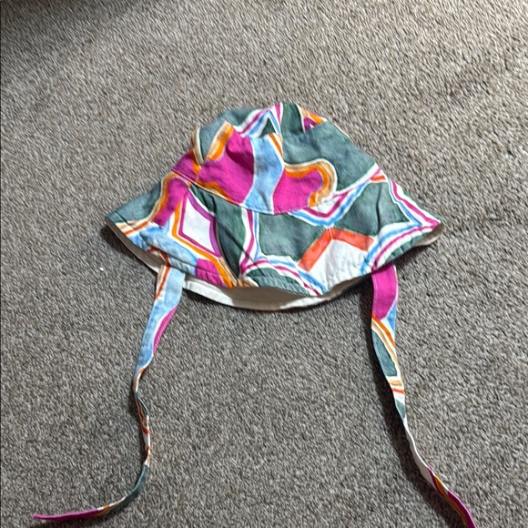 Zara | Accessories | Zara Pink And Green Geometric Sun Hat | Poshmark